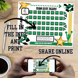 CHEER FUNDRAISER BOARD, Fully Editable Cheer Fundraising Game, Cheer ...
