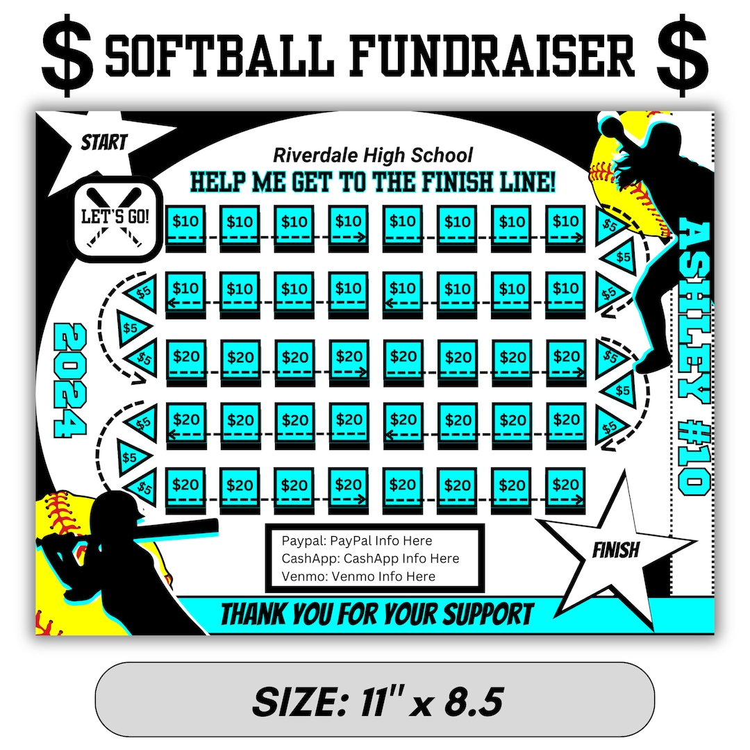 SOFTBALL FUNDRAISER Editable Softball Fundraiser Sheet AAU Softball ...