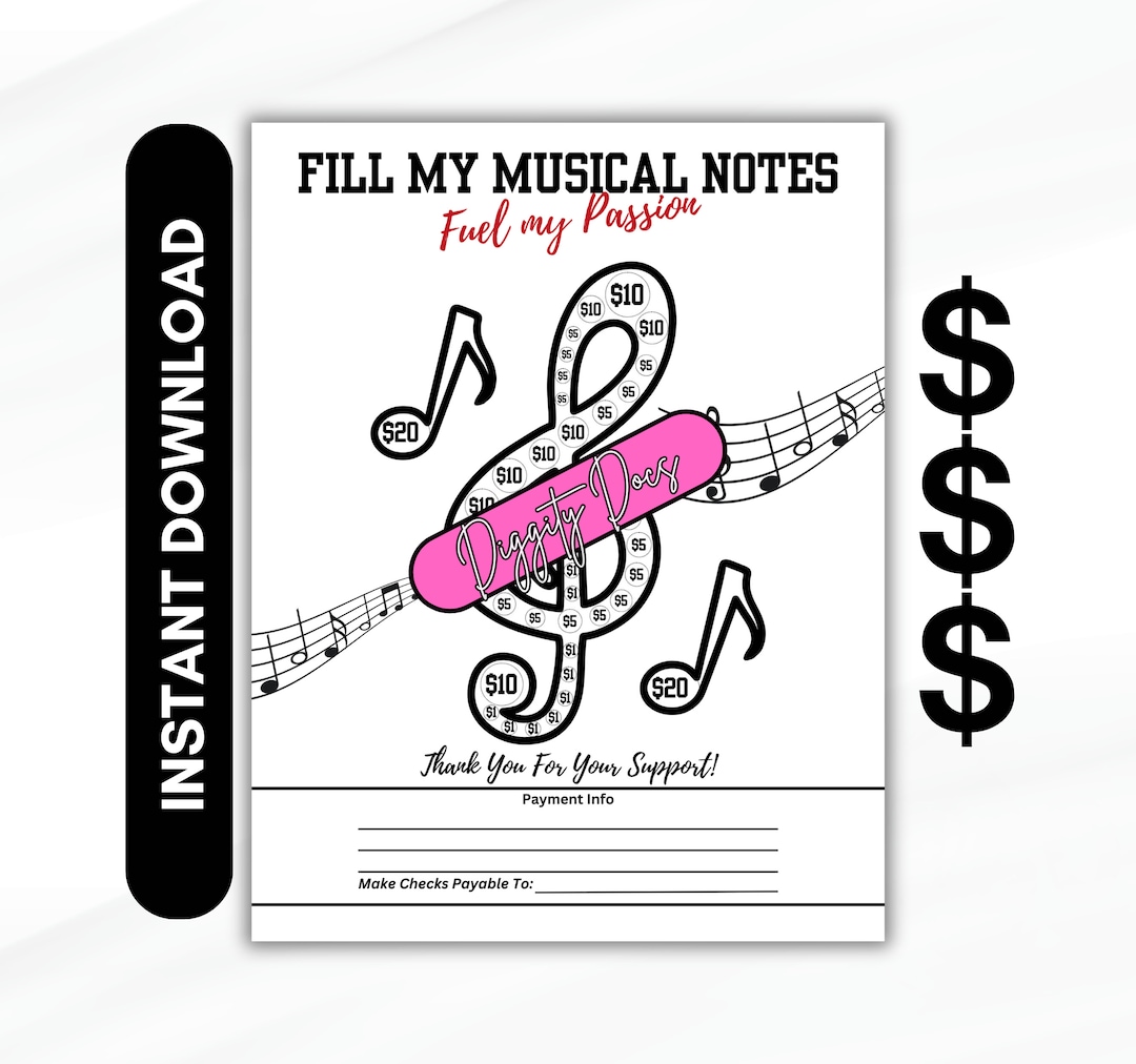 Fill My MUSIC NOTES: BAND High School Fundraiser Printable 8.5x11 ...