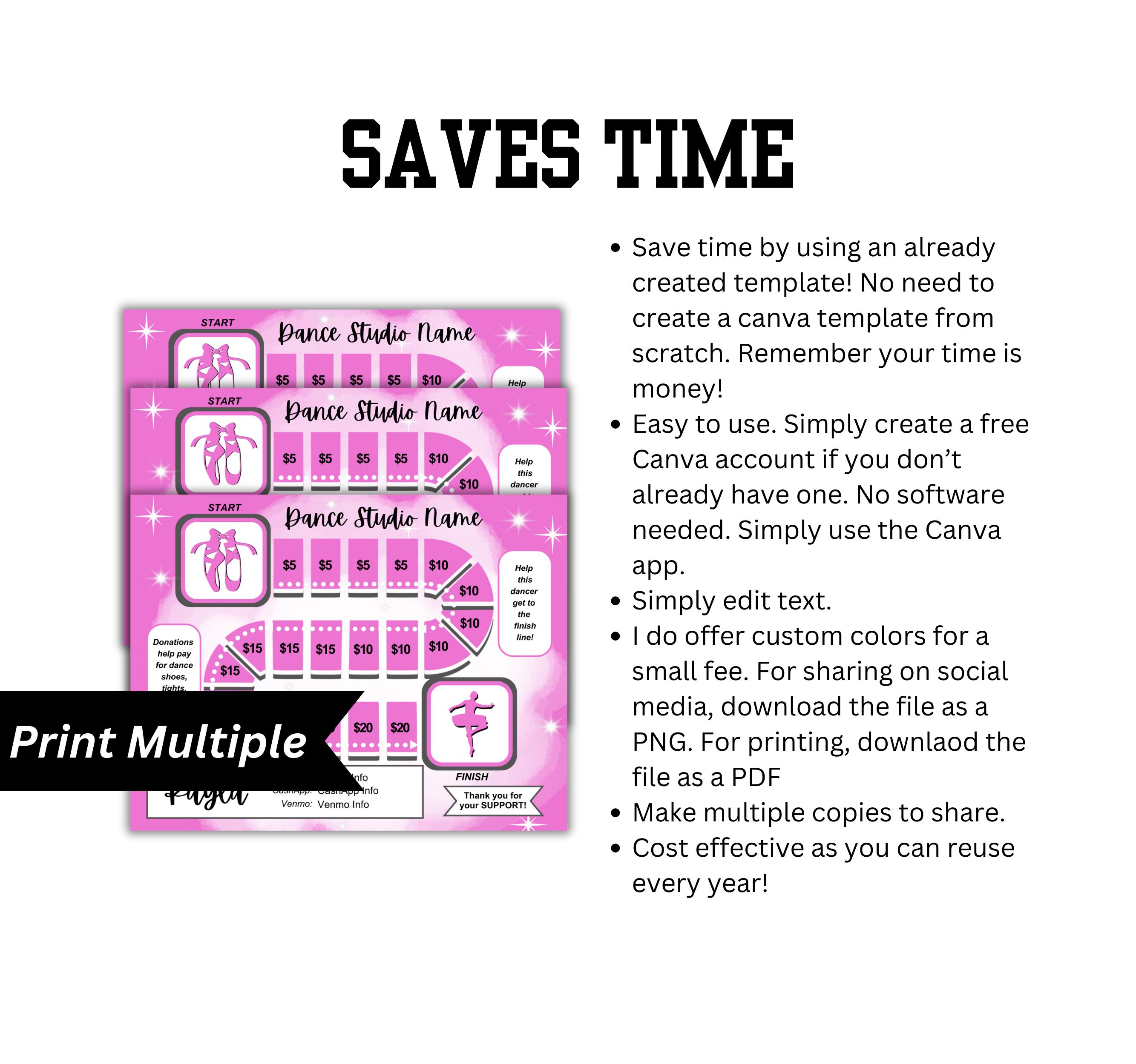 UNIQUE BALLET Fill in Game Board Fundraiser | Editable | Dance ...
