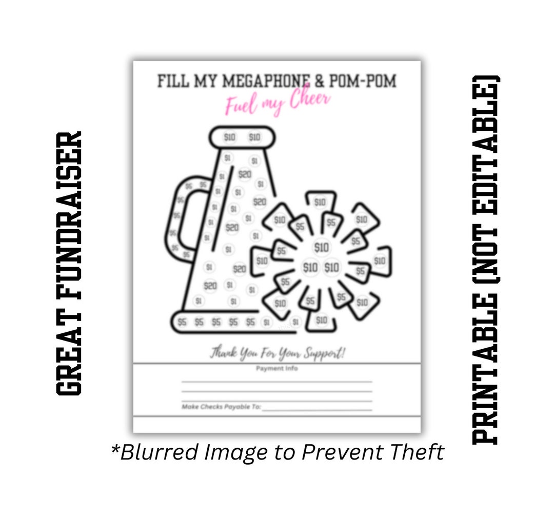 FILL MY MEGAPHONE Cheer Fundraiser | Fill My Pom-pom| Printable | Cheer ...