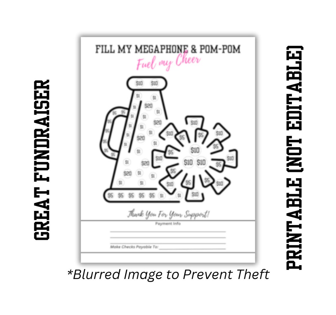 FILL MY MEGAPHONE Cheer Fundraiser | Fill My Pom-pom| Printable | Cheer ...