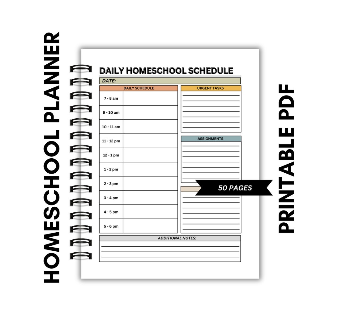 Homeschool Planner Printable - 50 Pages, 8.5 X 11, Coordinating Colors ...