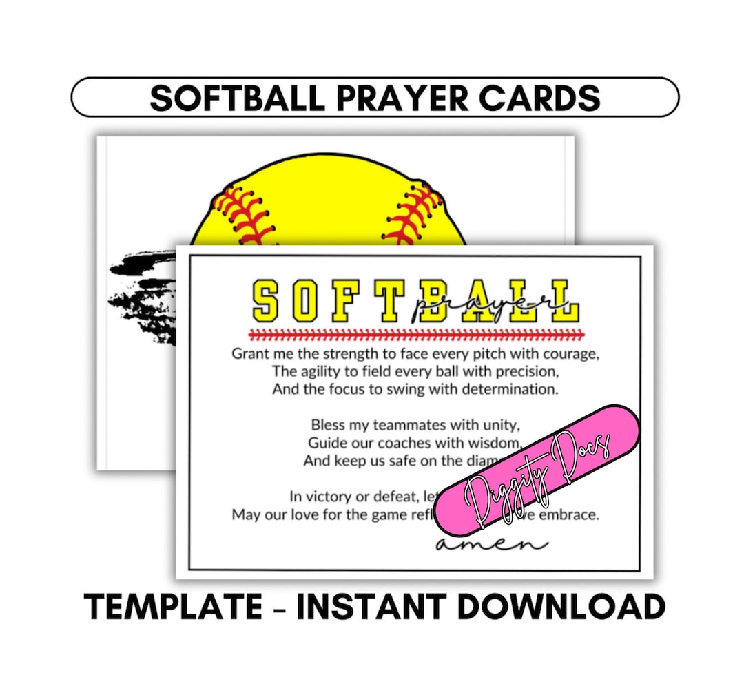 Softball Prayer Cards for Your Team's Strength and Spirit , Softball ...