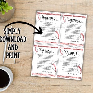 BASEBALL PRAYER Cards for Your Team's Strength and Spirit! , Softball ...