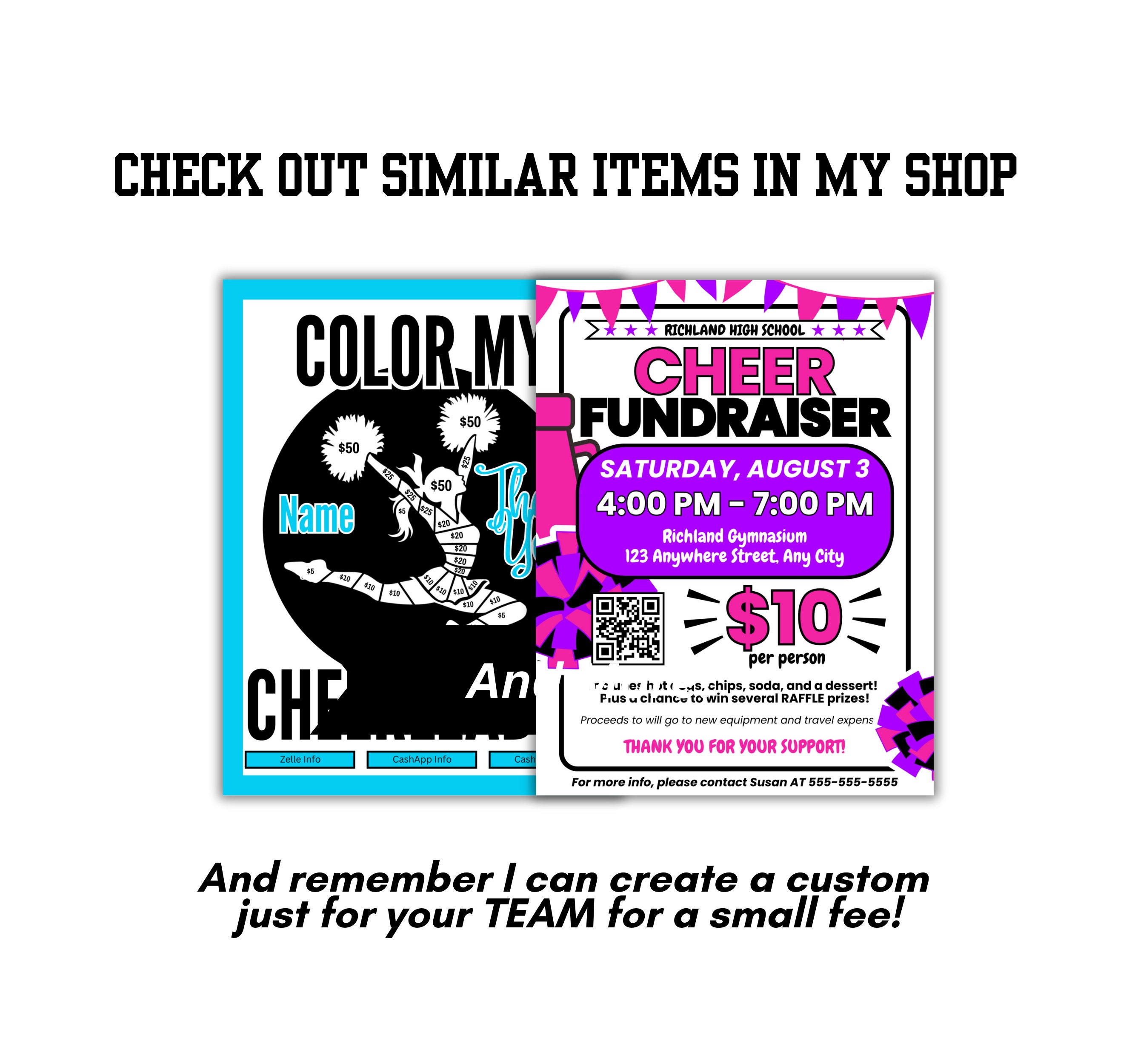 EDITABLE CHEER TRYOUT Flyer for High School or Competitive Cheer, Fully ...