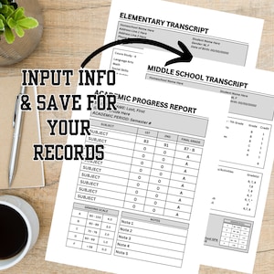 Homeschool Record Keeping Set: Editable Progress Reports, Transcripts ...