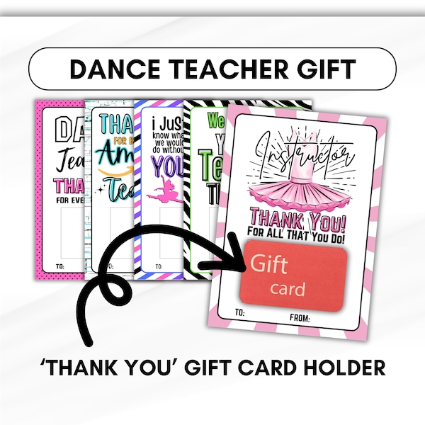 Dance Teacher Card - Etsy