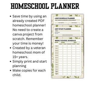 Homeschool Planner Printable - 50 Pages, 8.5 X 11, Coordinating Colors ...