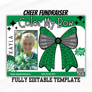 Fill My Bow Fundraiser Template, Editable Canva Digital Download, Cheer ...
