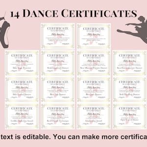 DANCE CERTIFICATES | Best Overall Dancer, Top Tap Dancer, Jazz Dancer ...