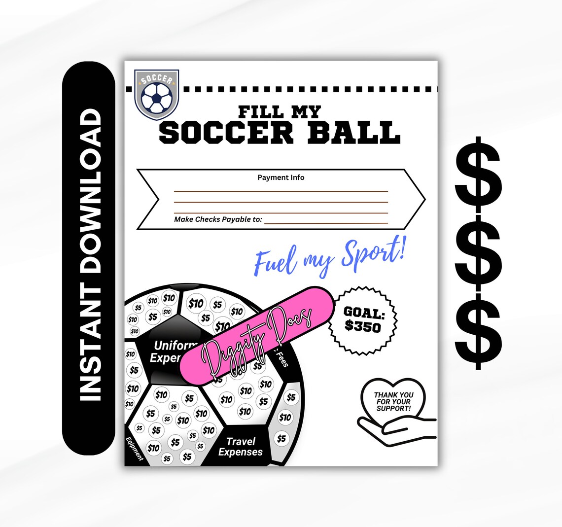 Fill My Soccer Ball Fundraiser | Printable | AAU Soccer Fundraiser ...