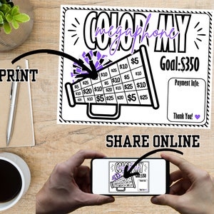 COLOR MY MEGAPHONE Cheer Fundraiser, Fill My Cheer Megaphone, Printable ...