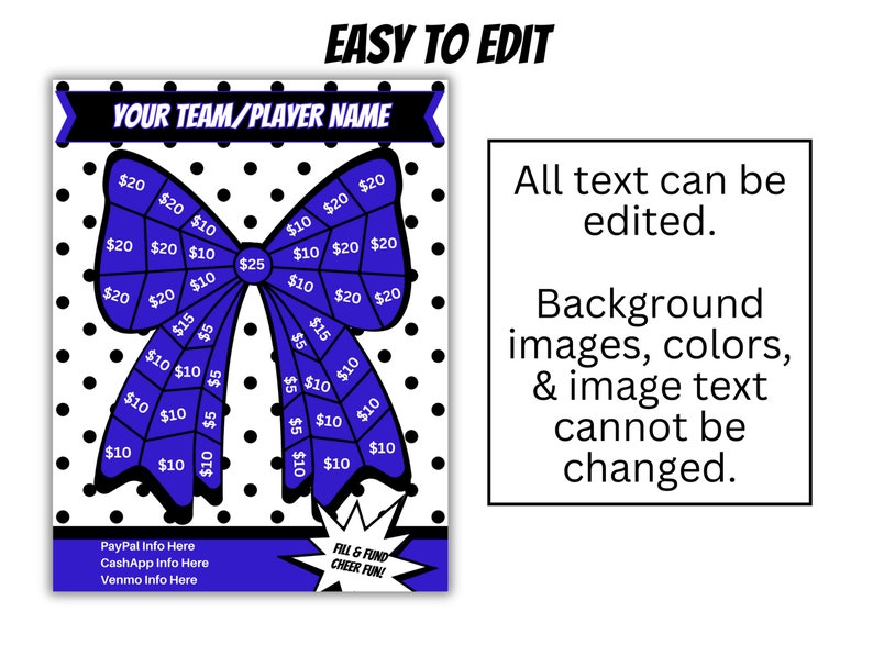 Cheer Fundraiser, Fill My Bow, Customizable Cheer Fundraiser ...