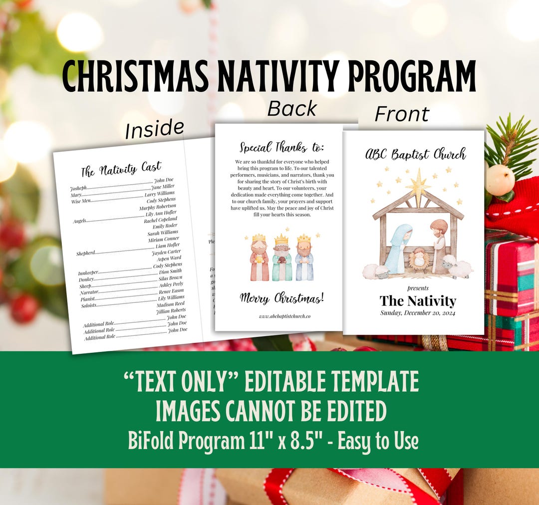 Christmas Nativity Play Program Template The First Christmas Perfect