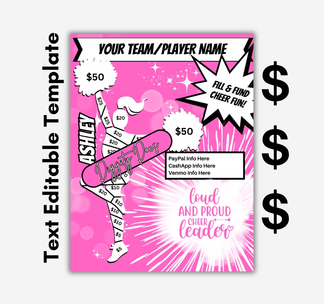 CHEER FUNDRAISER for Cheer Competitions Editable Cheerleading Template ...