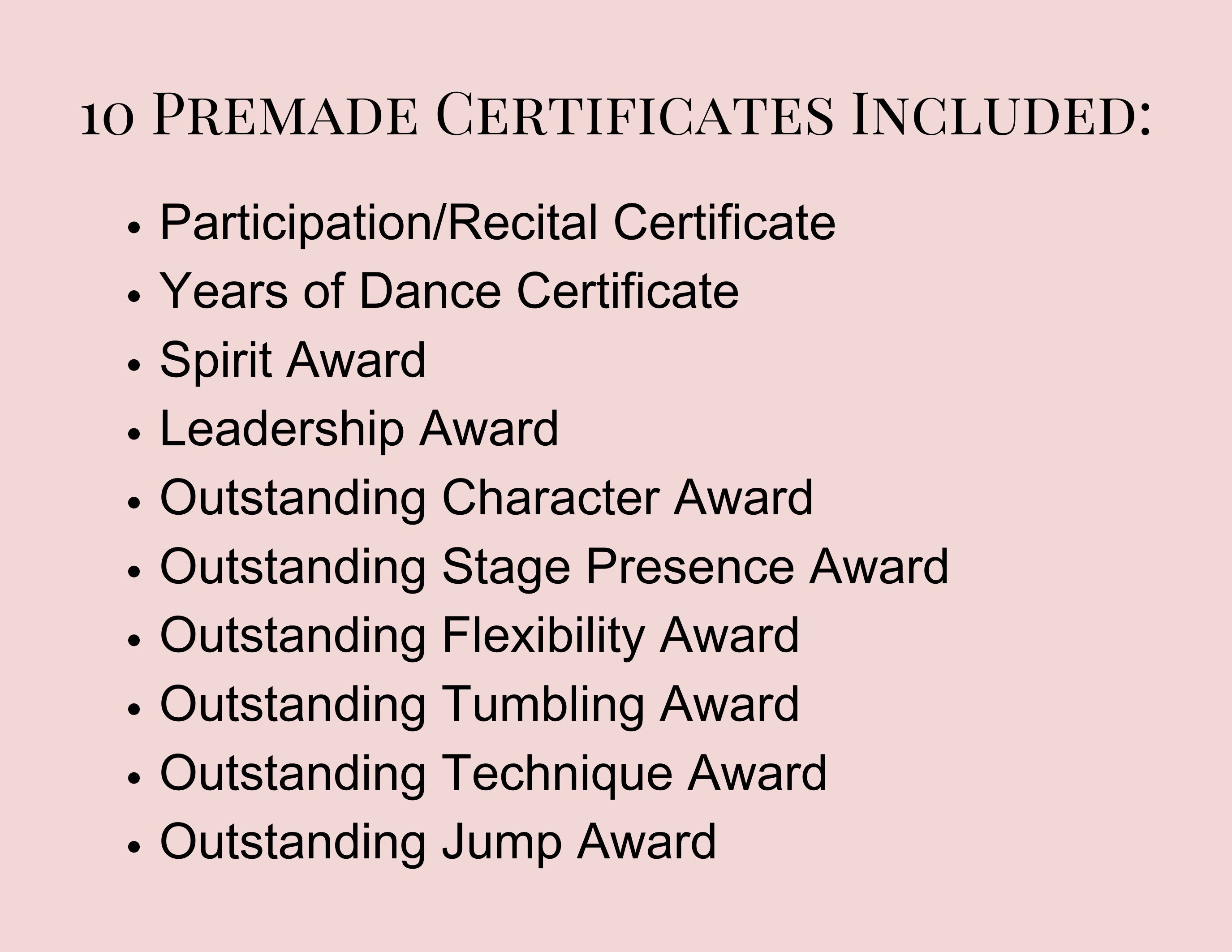 DANCE RECITAL EDITABLE Certificates | Dance Awards | Best Dancer ...