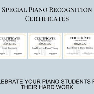 EDITABLE PIANO RECITAL Certificates | Piano Awards | Piano Theory ...