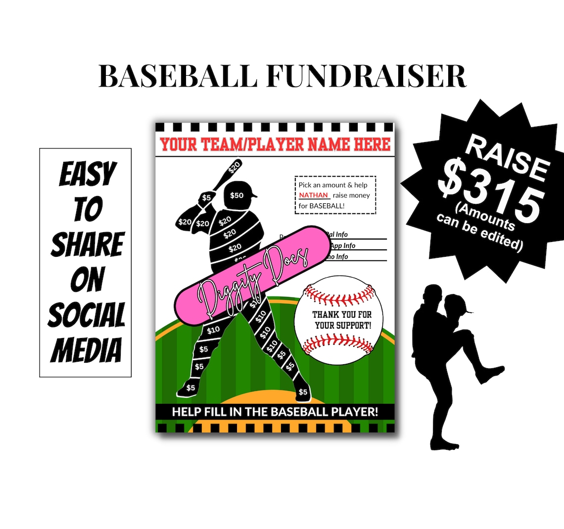 BASEBALL FUNDRAISER Editable | Template Sheet | AAU Baseball Fundraiser ...