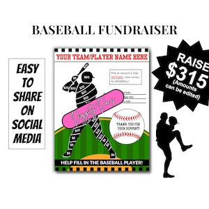 BASEBALL FUNDRAISER Editable | Template Sheet | AAU Baseball Fundraiser ...