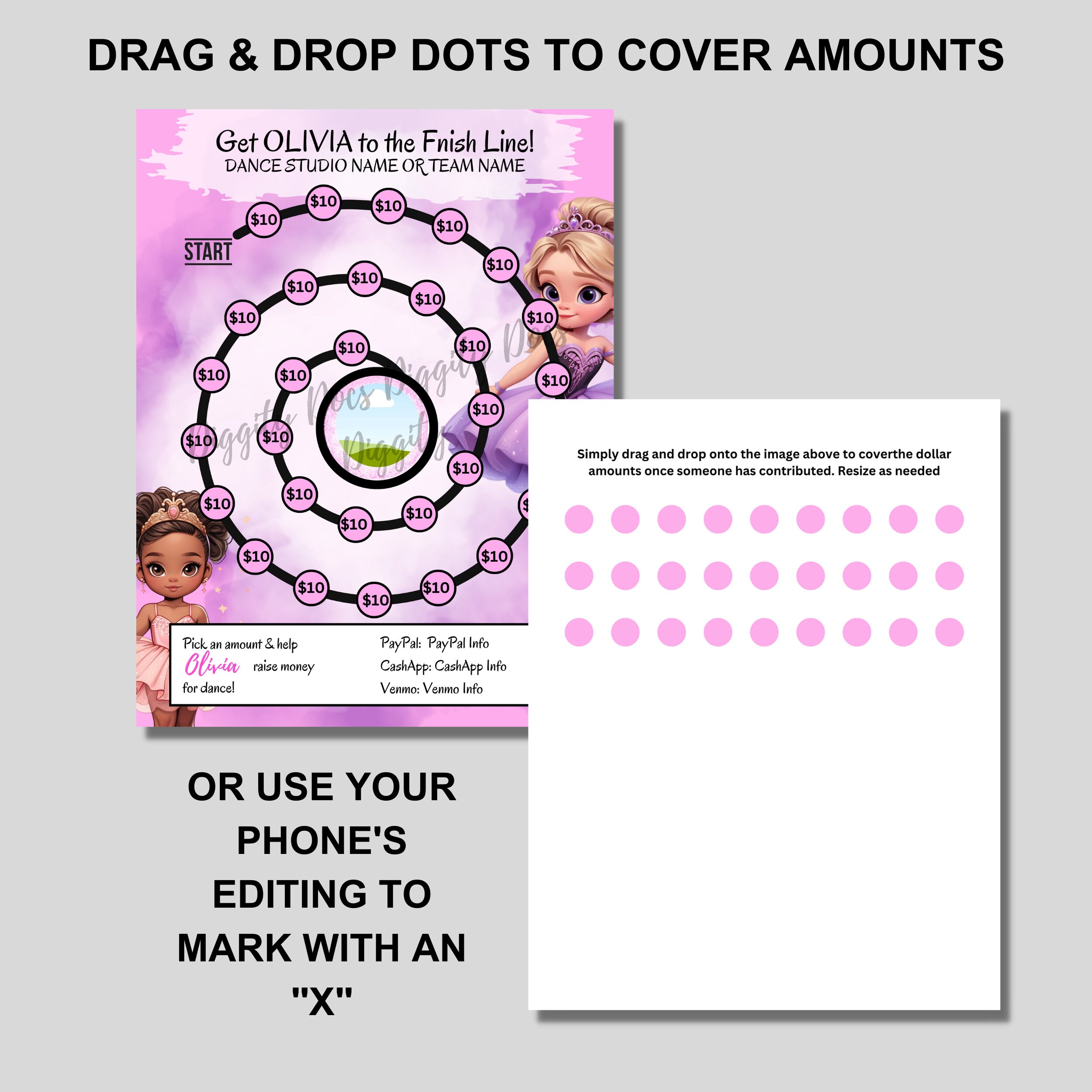 BALLET FUNDRAISER Template Get to the Finish Line Fundraiser Insert ...