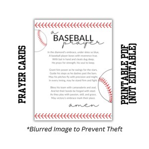 BASEBALL PRAYER Cards for Your Team's Strength and Spirit , Softball ...