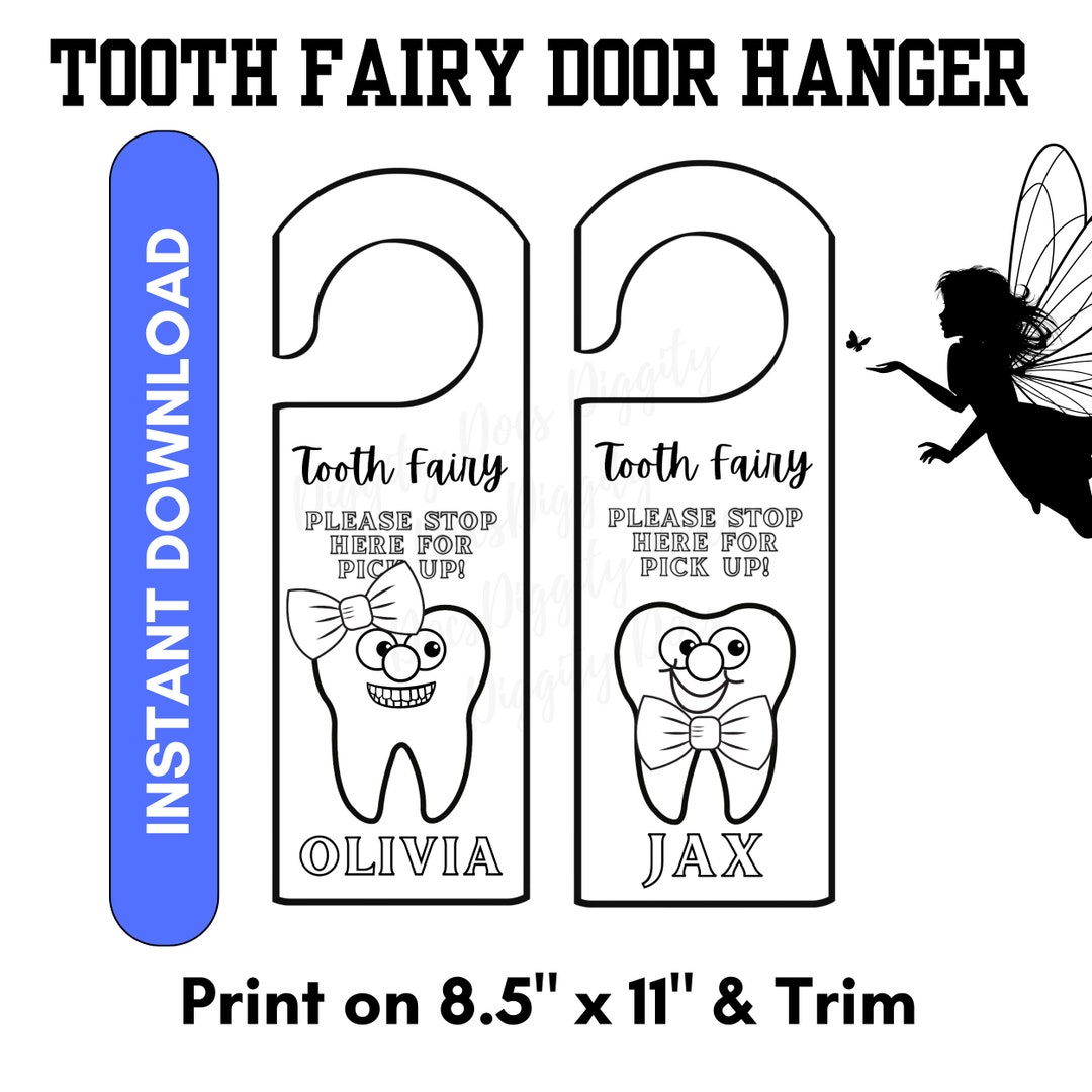 Magical Tooth Fairy Door Hanger, Custom Tooth Fairy Printable Keepsake ...