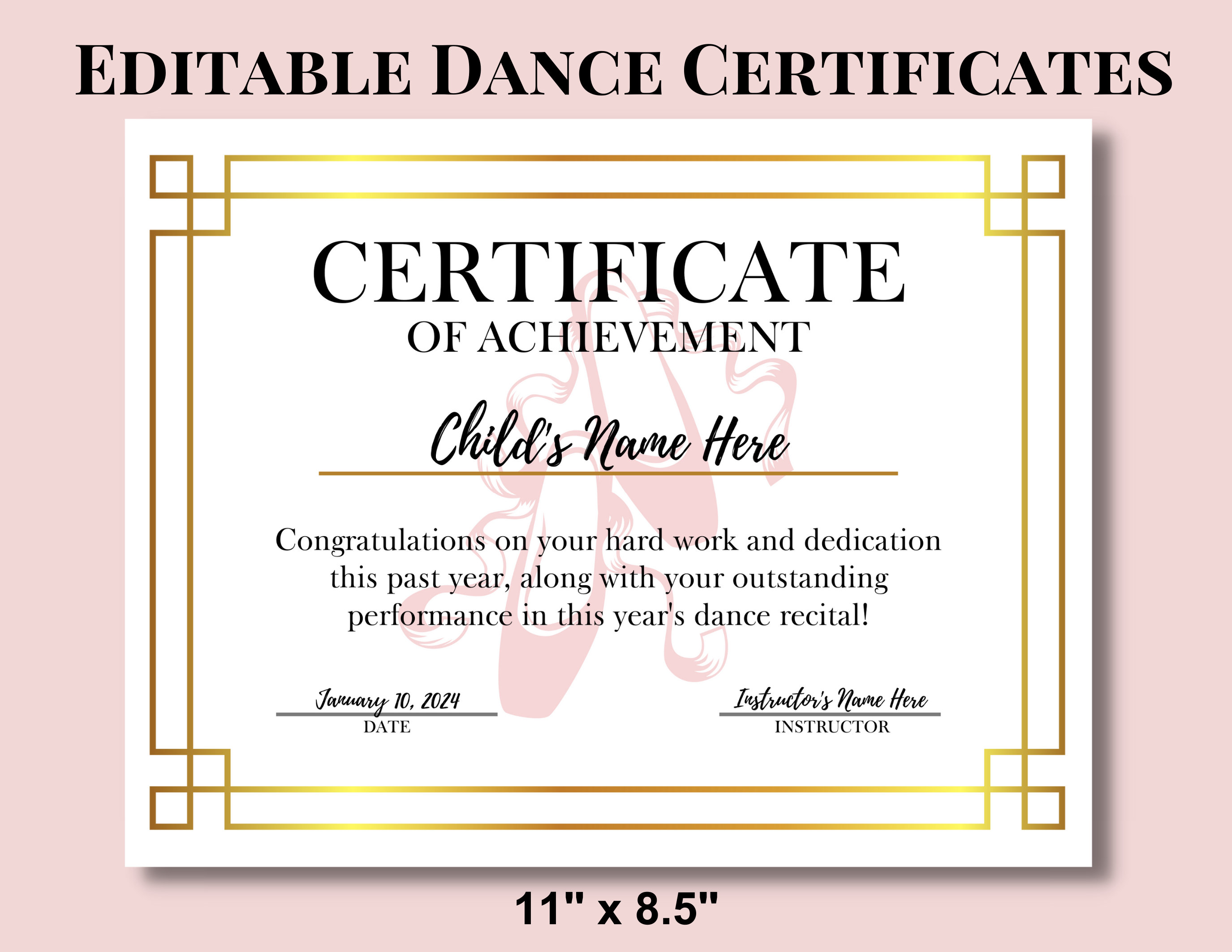 DANCE CERTIFICATES Best Overall Dancer, Top Tap Dancer, Jazz Dancer ...