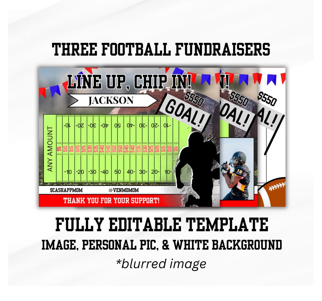Football Fundraiser FULLY EDITABLE, Fill My Football, Youth Football ...