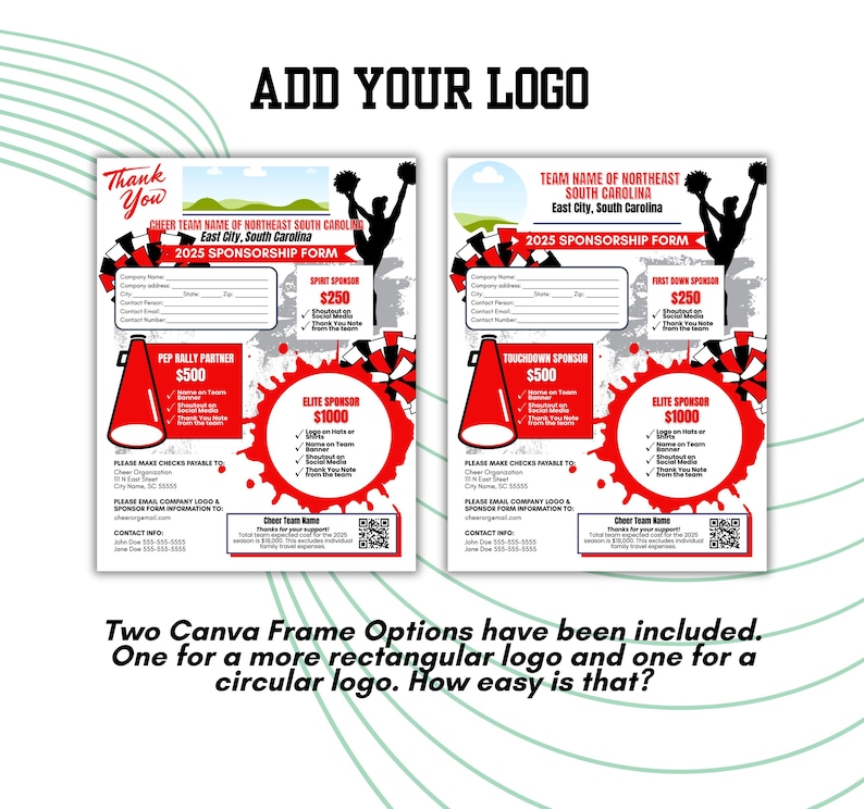 Cheer Sponsorship Flyer Template | Editable Canva Fundraiser Form for ...