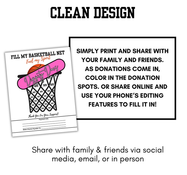 Fill My Basketball Fundraiser | Printable 8.5" X 11" | Color-in ...
