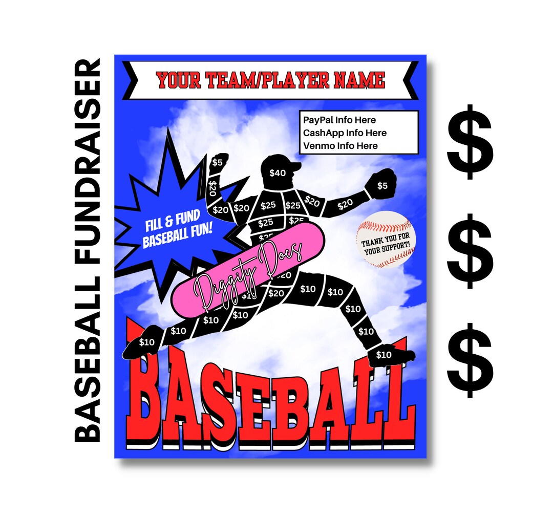 BASEBALL Fill & Fund Baseball Fundraiser Fill-in AAU Baseball ...