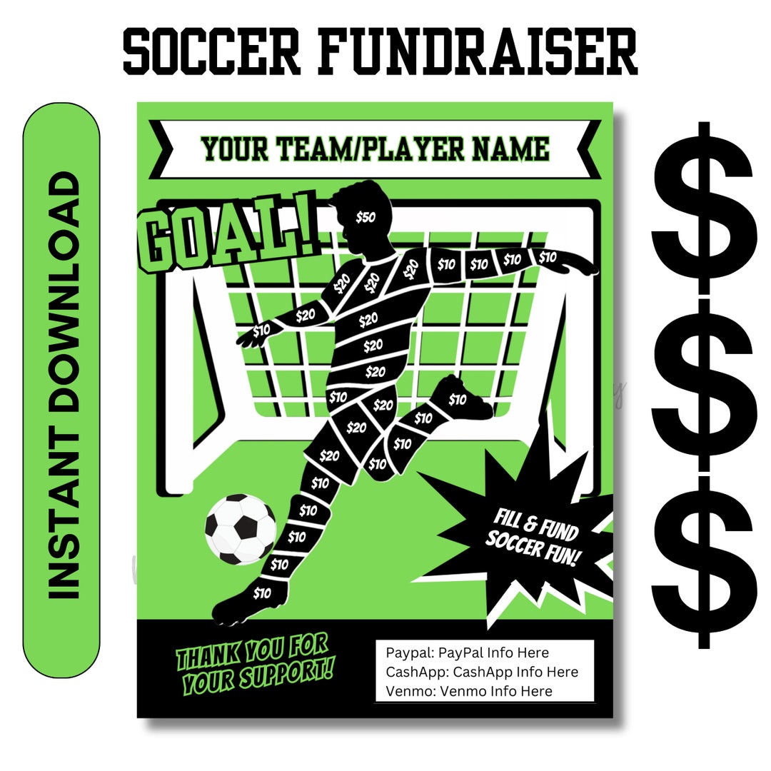 EDITABLE SOCCER Fill in Fundraiser Template Soccer Fill & Fund ...