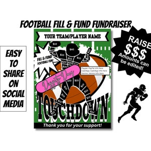 FOOTBALL FUNDRAISER TEMPLATE | Fill My Football | Football Fill & Fund ...
