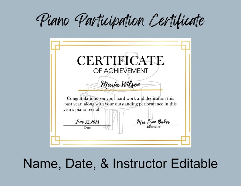 EDITABLE PIANO RECITAL Certificates Piano Awards Piano Theory Recital ...