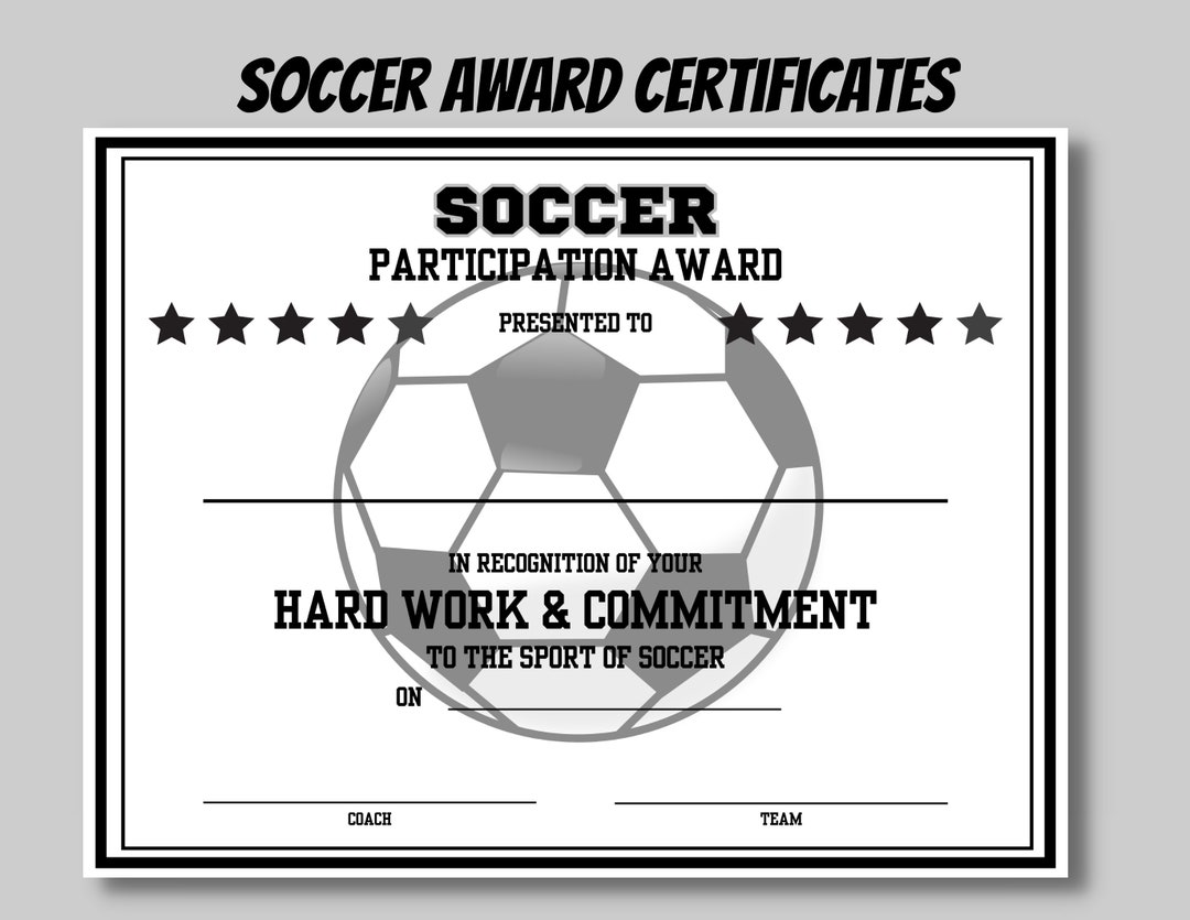 Soccer Certificates Editable Soccer Awards End of Year Awards ...