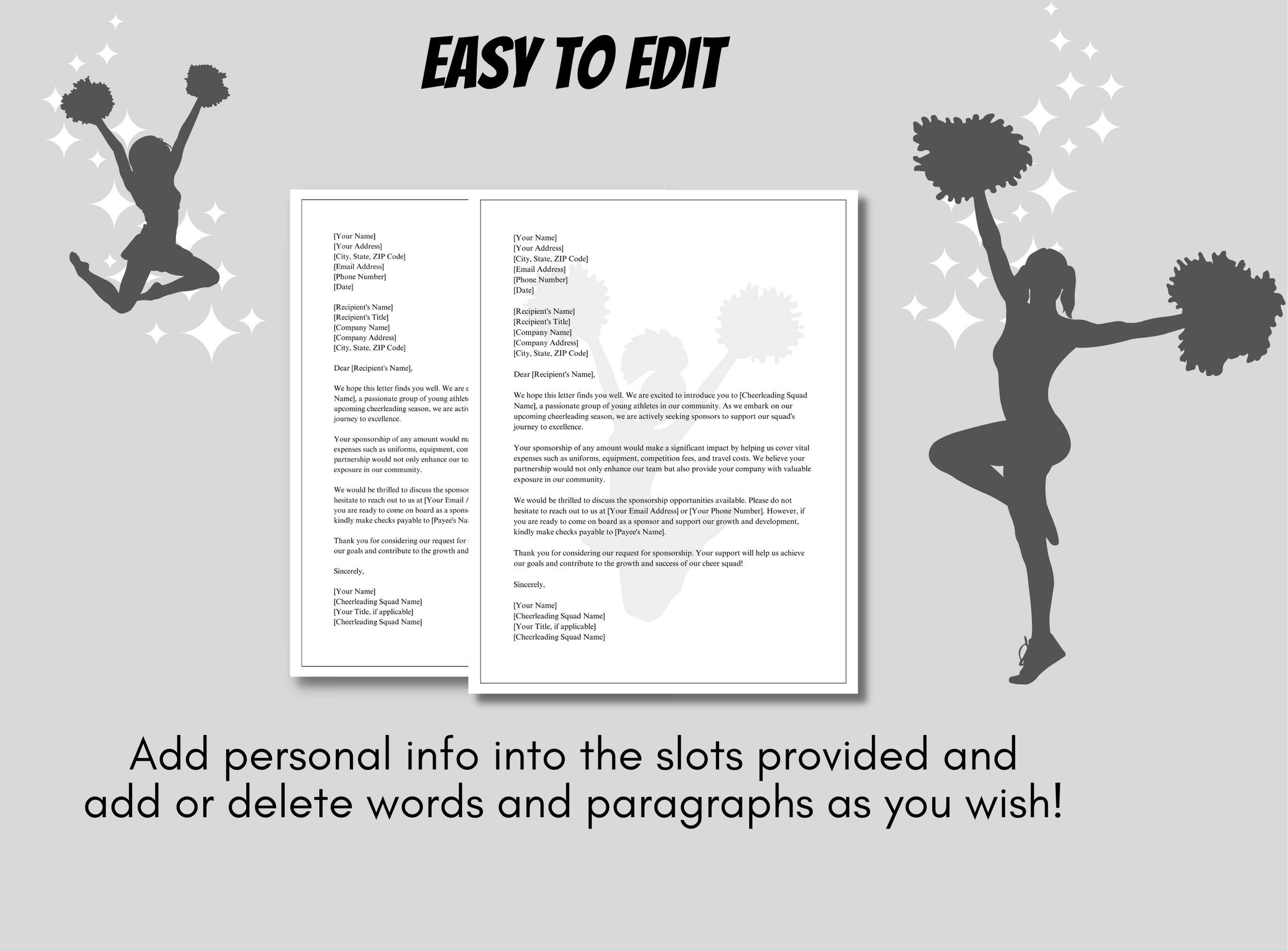 CHEER SPONSORSHIP LETTER: Customize and Support Your Local Cheer Squad ...