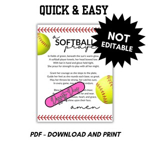 Softball Prayer Cards for Your Team's Strength and Spirit , Softball ...
