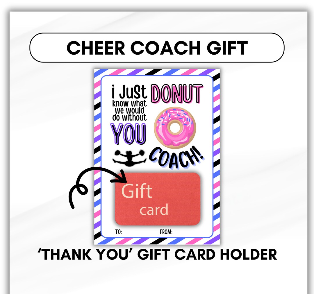 CHEER COACH Appreciation Gift Card Holder, Printable, Thank You Card ...