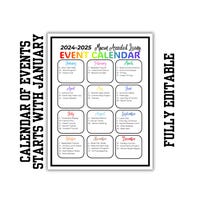 PTO Calendar Canva Edit . Instant Download . PTO Printable . School ...