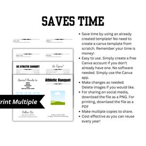 Athletic Banquet Program Template, Sports Event, Great for Schools and ...