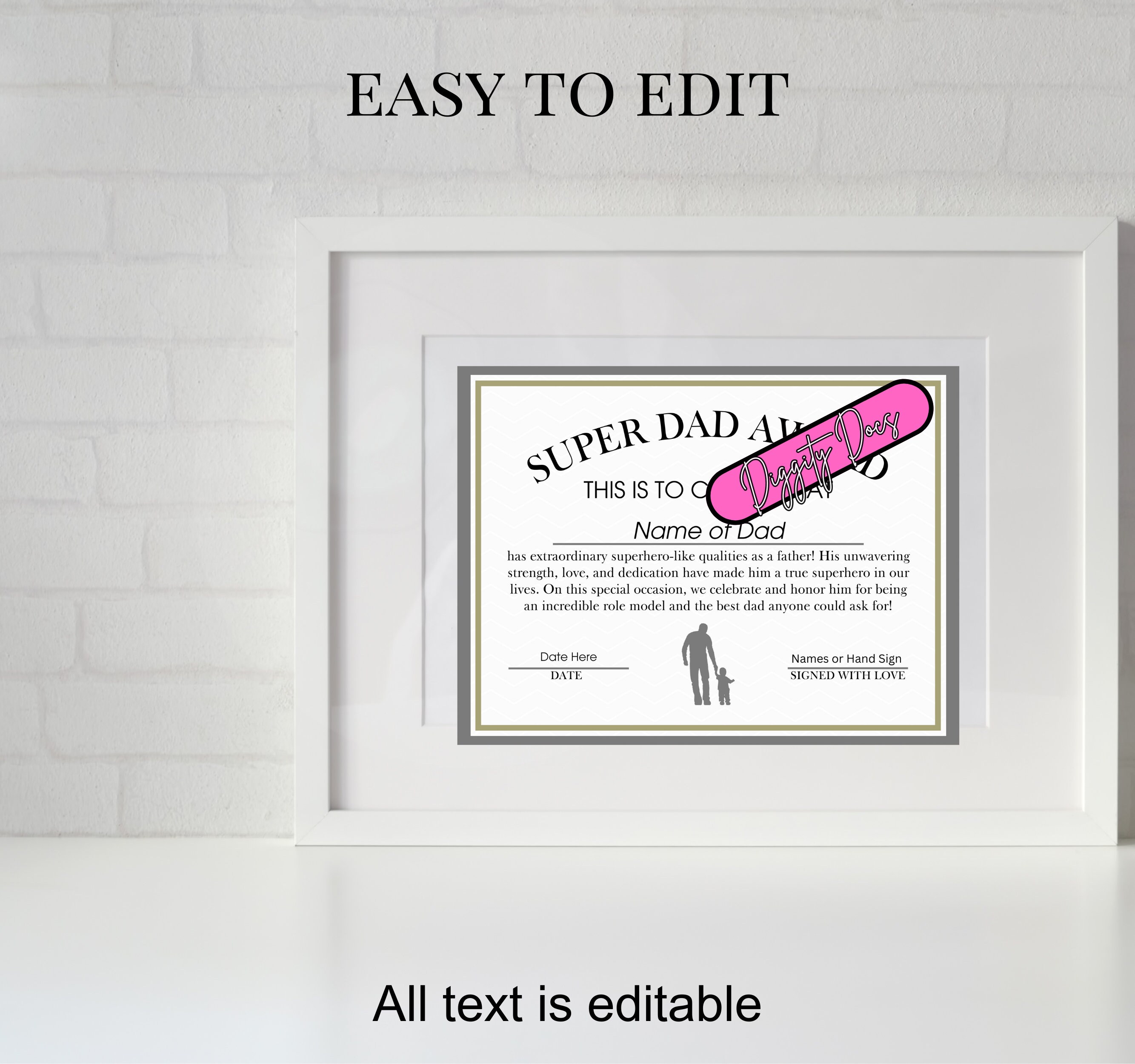 FATHER'S DAY AWARD Certificate | Celebrate Dad's Superpowers With a ...