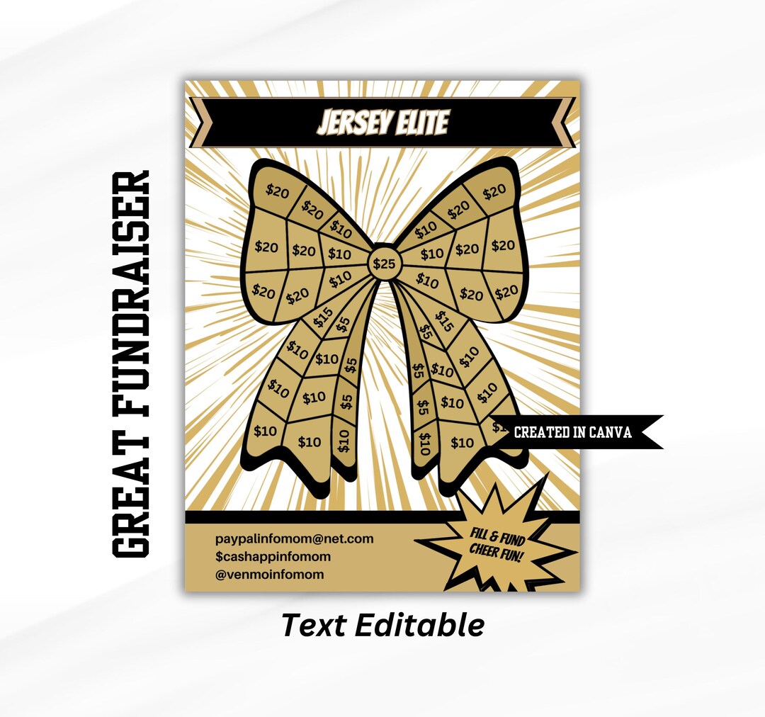 Cheer Fundraiser, Fill My Bow, Customizable Cheer Fundraiser ...