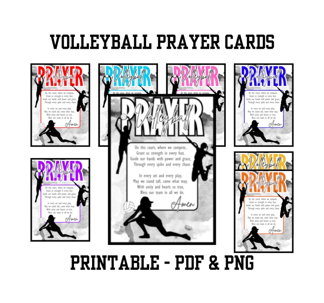 Volleyball Prayer Cards Gift Tags: Support With Inspirational Quotes ...