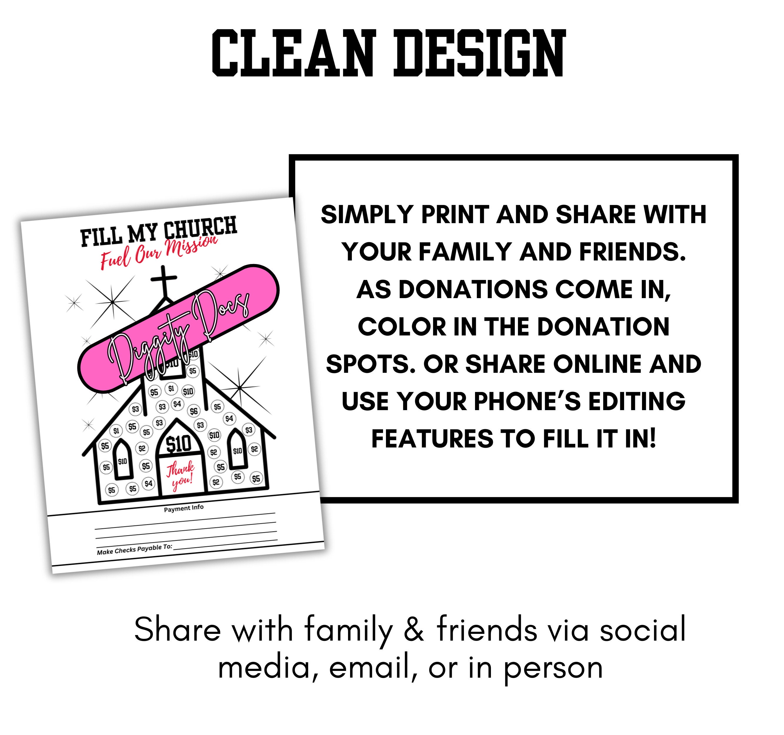 CHURCH BUILDING FUND Fundraiser Printable | Building Fundraising ...