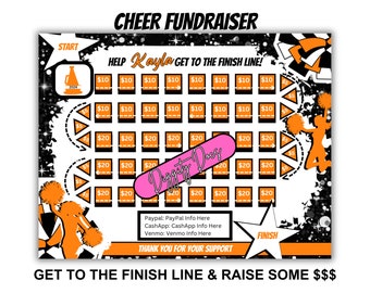 LARGE UNIQUE CHEER Fill in Fundraiser Game Board Editable Cheer ...