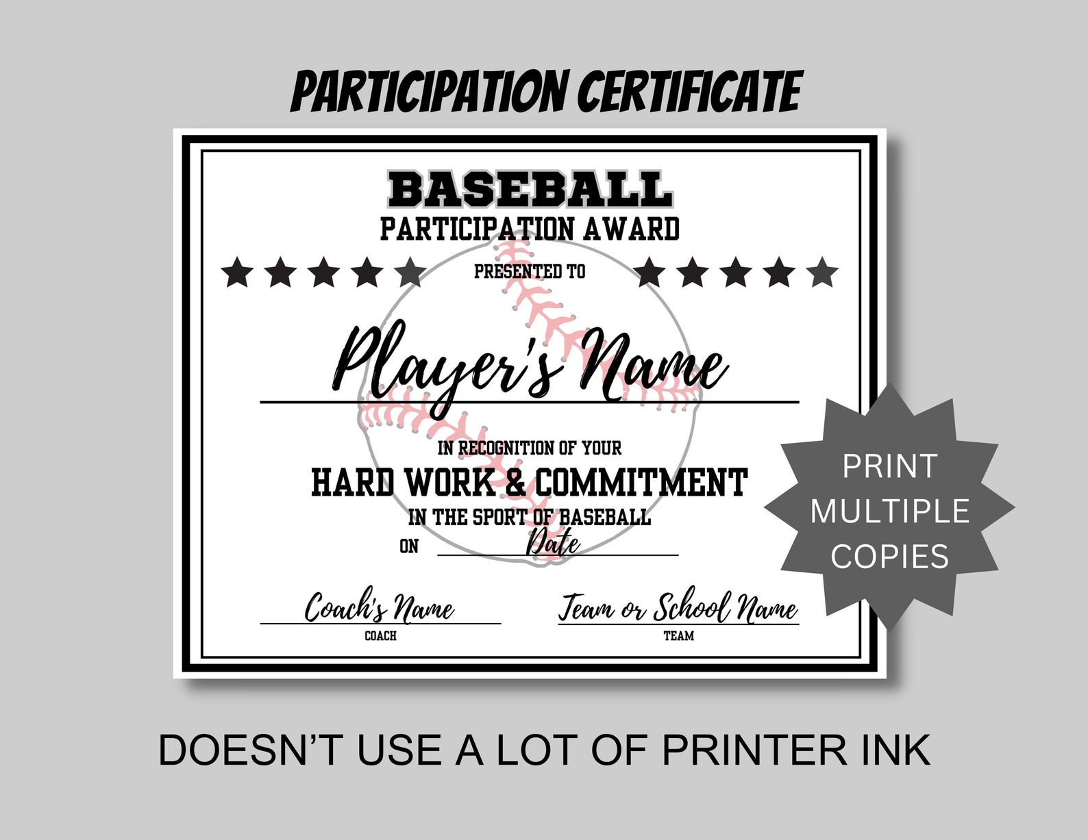 Baseball EDITABLE Certificates | Baseball Awards | End of Year Awards ...