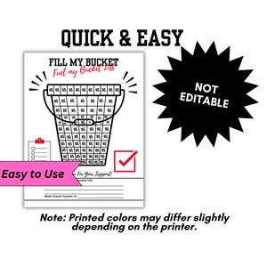 Fill My Bucket Fundraiser, PNG PDF 8.5" X 11" Color-in Donation Spots ...