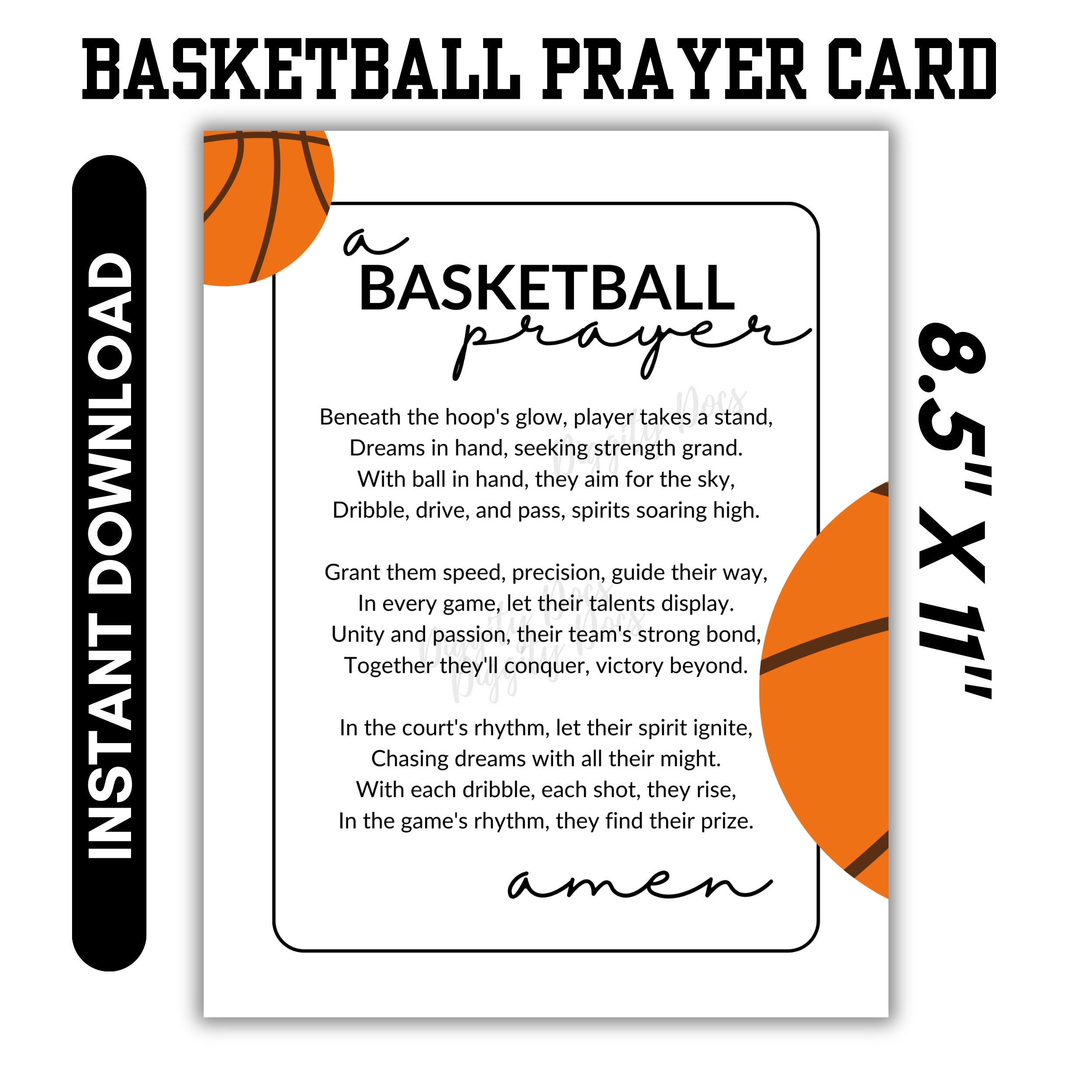 Basketball Prayer Card: Elevate Your Game With Inspirational Strength ...