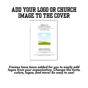 Editable Church Bulletin Template | Custom Canva Bifold Program for ...